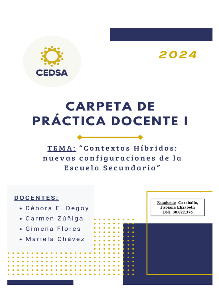 Carpeta de Practica Docente 2024 | Descargar gratis PDF | Maestros ...