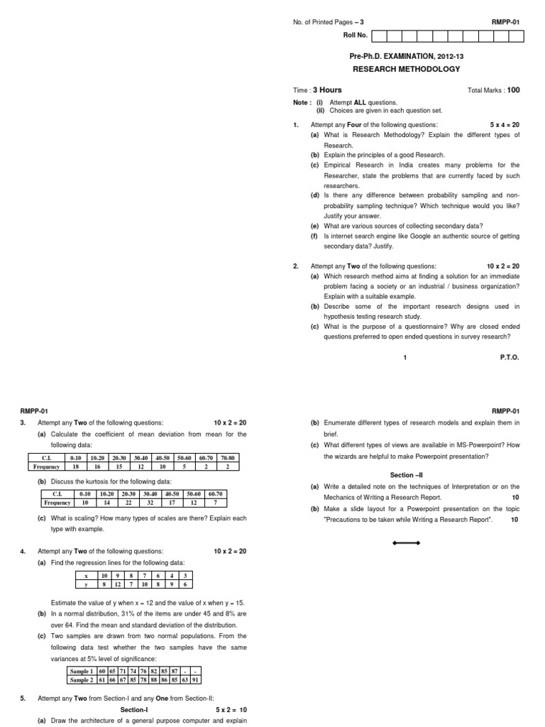 RMPP-01 (Research Methodology) - FINAL | PDF | Methodology | Survey ...