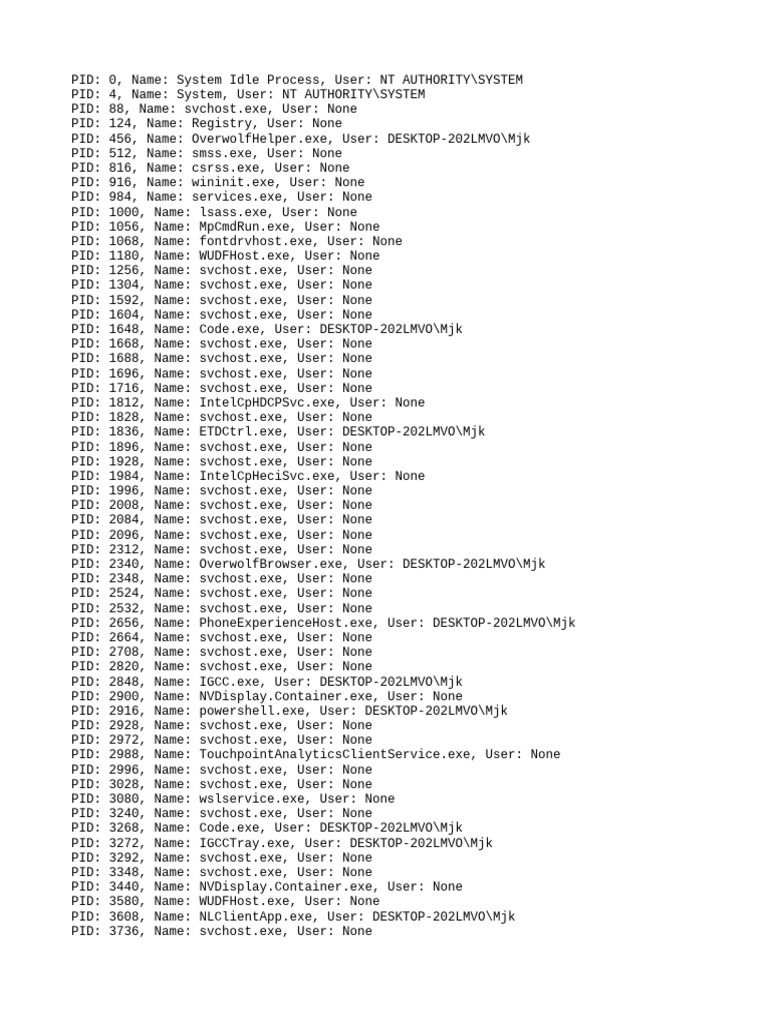Liste Proc | PDF | Microsoft Software | Computer Data