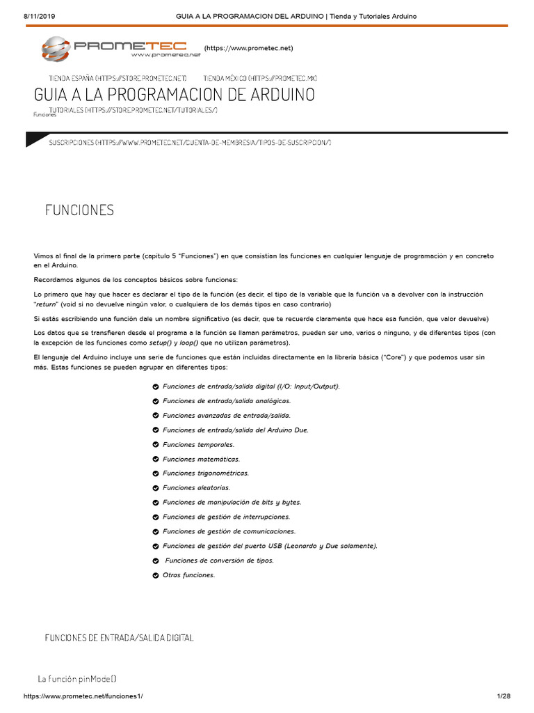Guia A La Programacion Del Arduino Tienda Y Tutoriales Arduino Descargar Gratis Pdf