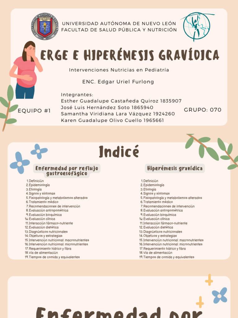 ERGE E HIPERÉMESIS - Eq 1 PDF | PDF | La enfermedad por reflujo gastroesofágico | Nutrición