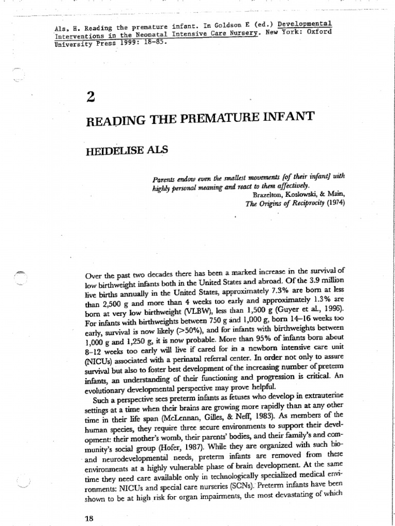 Als 1999 Reading Premature | PDF