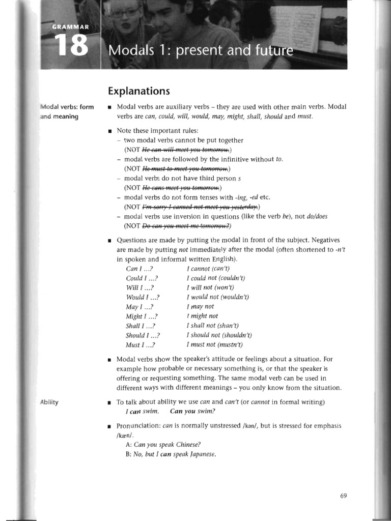Intermediate Language Practice - Present and Future Modals Rules | PDF ...