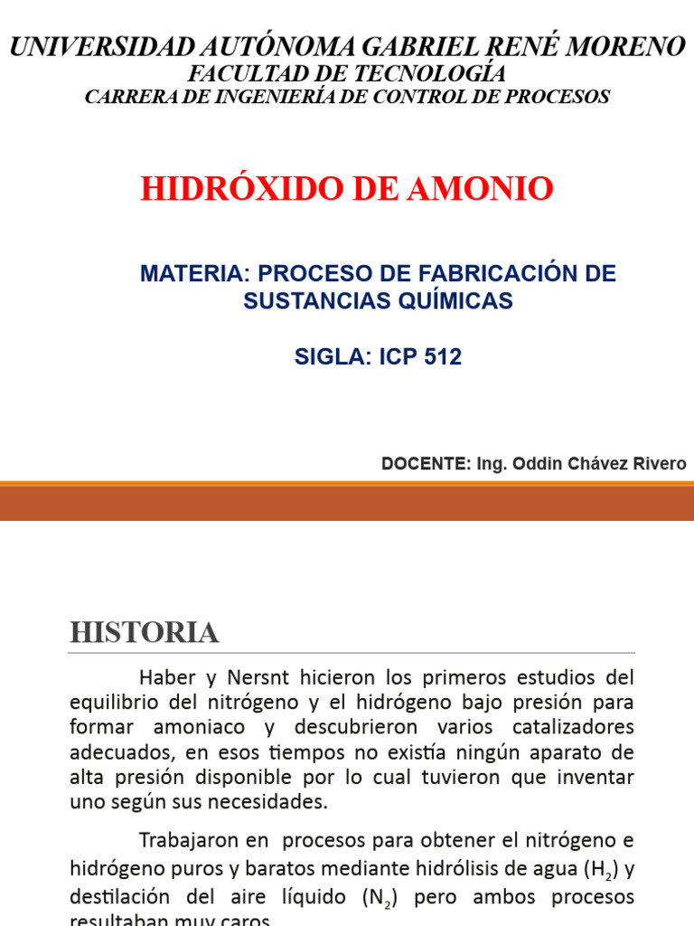 Hidroxido de Amonio | PDF | Amoníaco | Agua