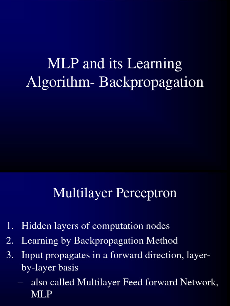 Lect 15 MLP Introduction Backprop | PDF | Artificial Intelligence ...