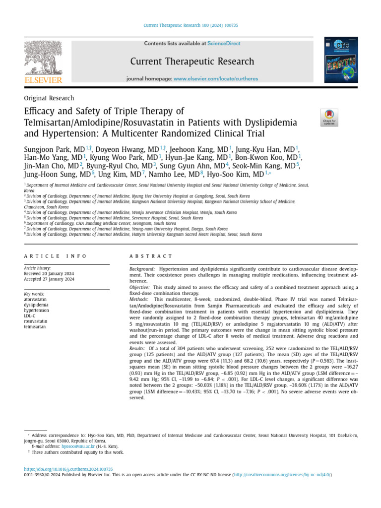 Efficacy of Triple Therapy for Hypertension | PDF | Hypertension ...