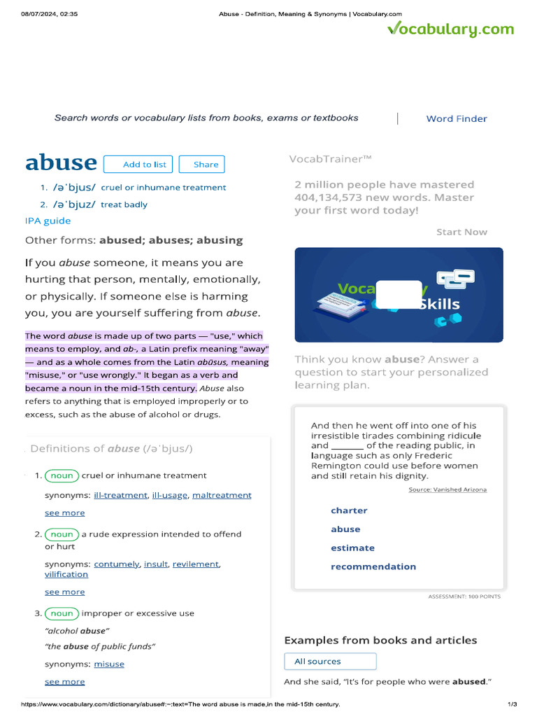 Abuse Words History | PDF