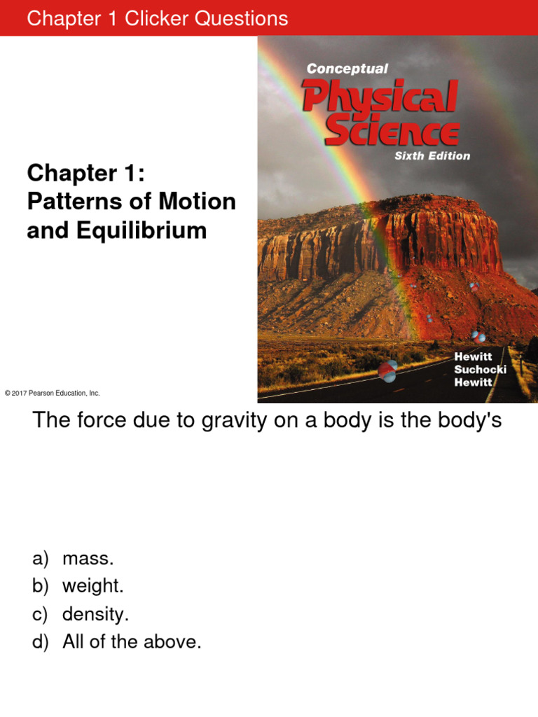 CH 1 Clicker - Questions | PDF | Weight | Force