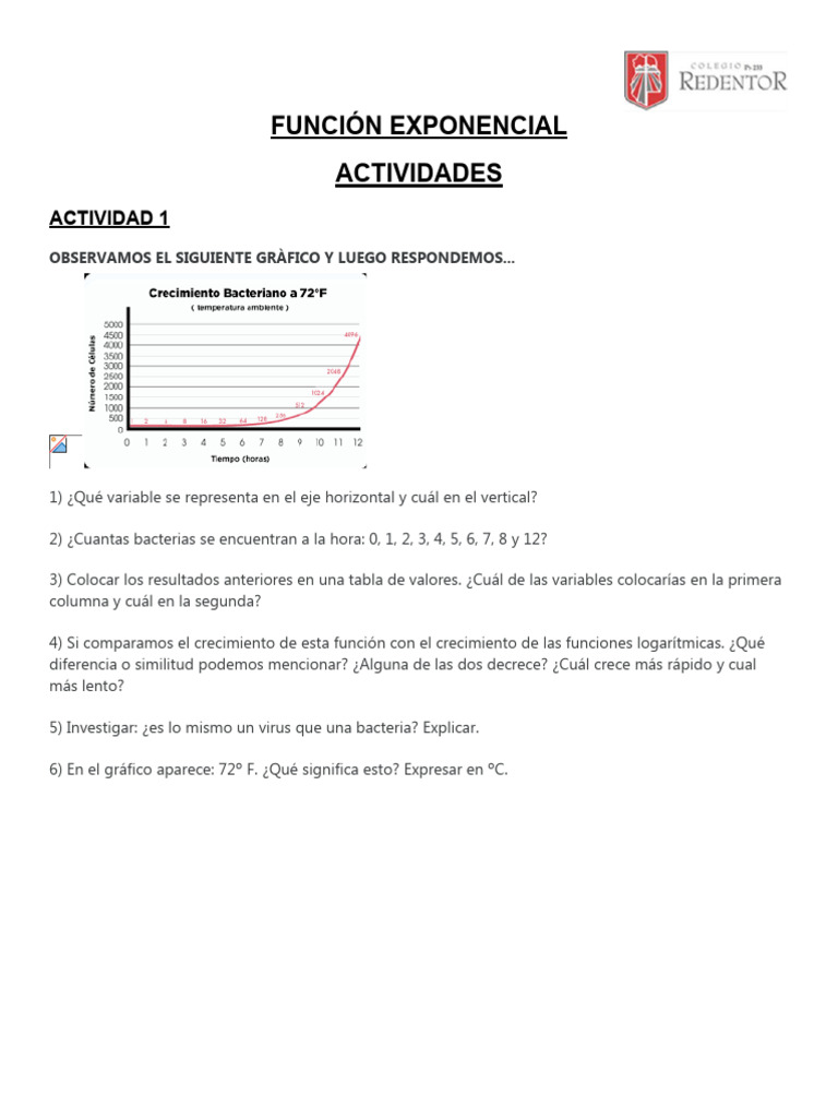 Trabajo Práctico Func Log Y Exp Pdf Logaritmo Asíntota