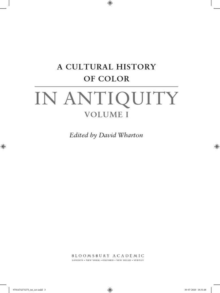 A Cultural History of Color in Antiquity | PDF