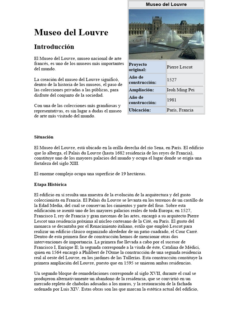 Museo Del Louvre | PDF | Museo | Lumbrera