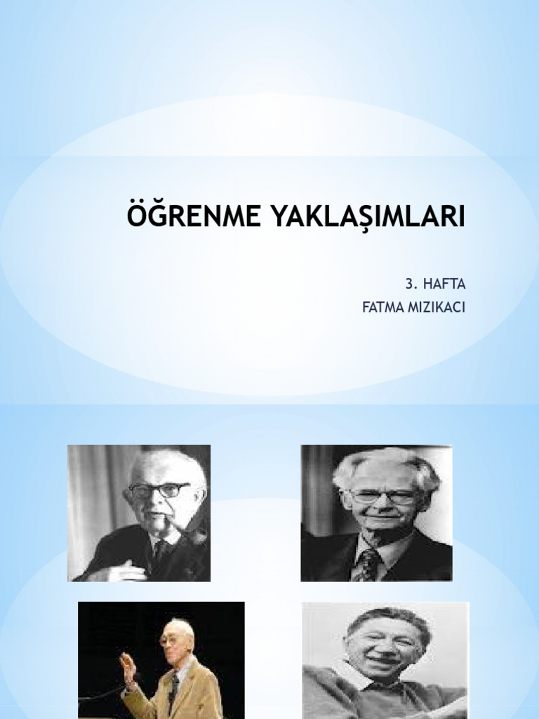 Hafta Ã Ä RENME YAKLAÅ IMLARI-devam | PDF