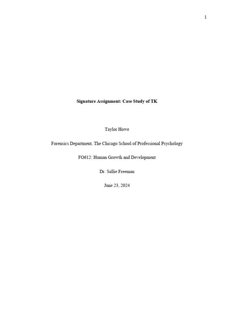 Signature Assignment - Howe | PDF | Intimate Relationships | Adolescence