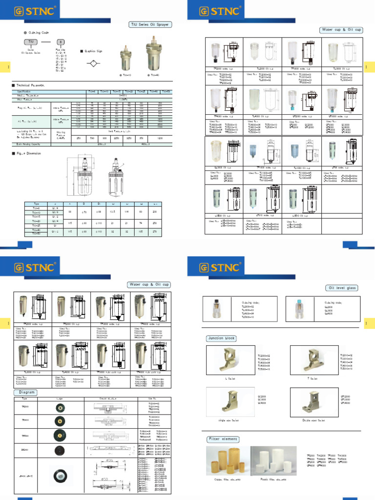 STNC Copo Metálico Linha T Diafragma Cupula Suportes e Elemento ...