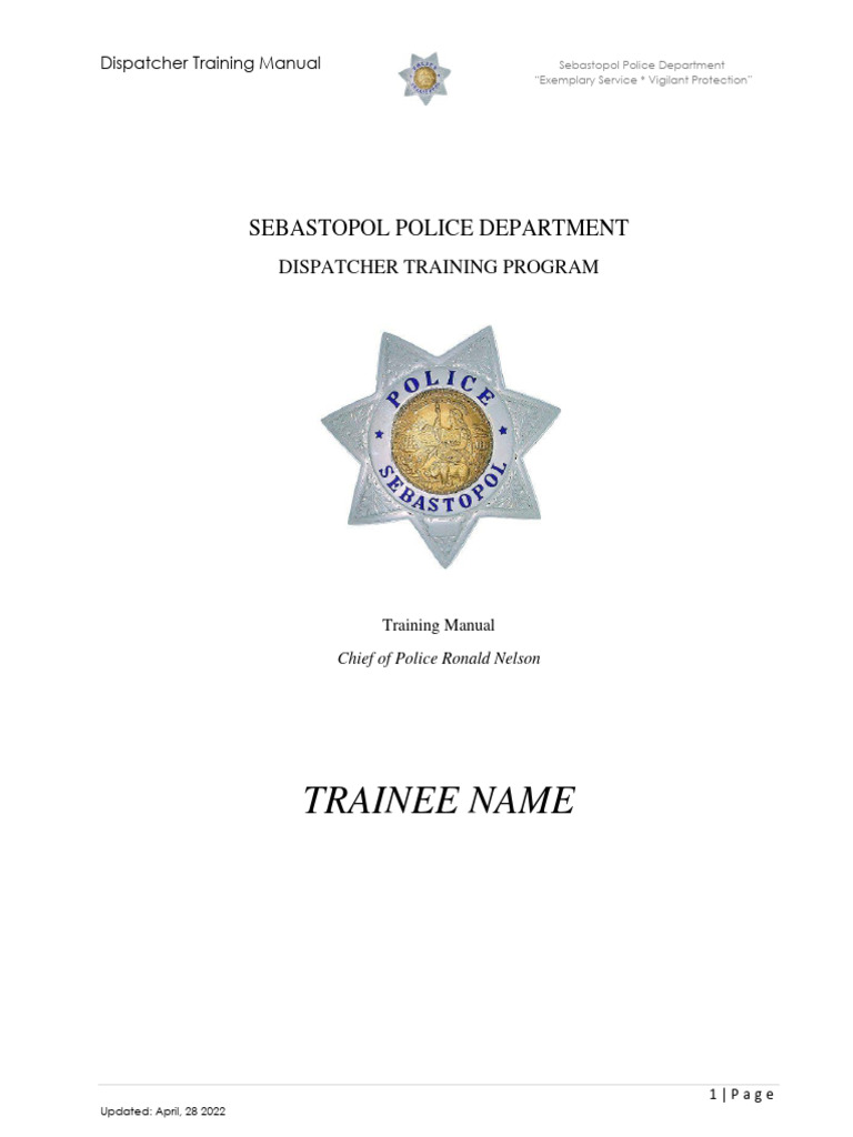 Dispatch Training Manual 1 | PDF | California Highway Patrol | Sexual ...