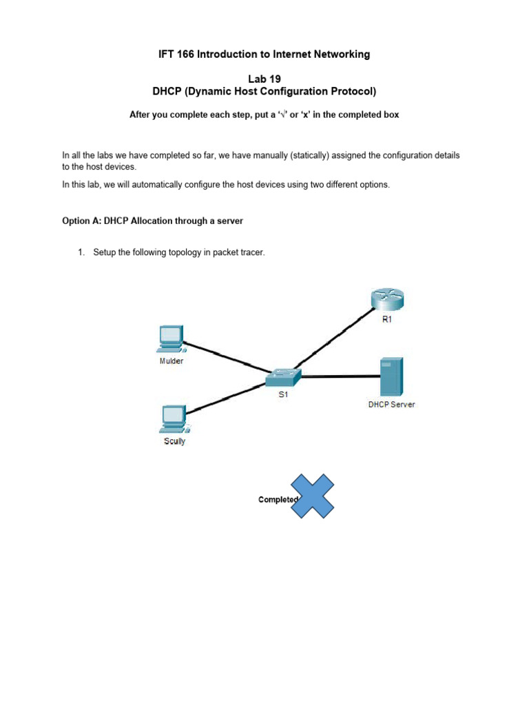 Lab 19 (DHCP) | PDF | Ip Address | Computer Network