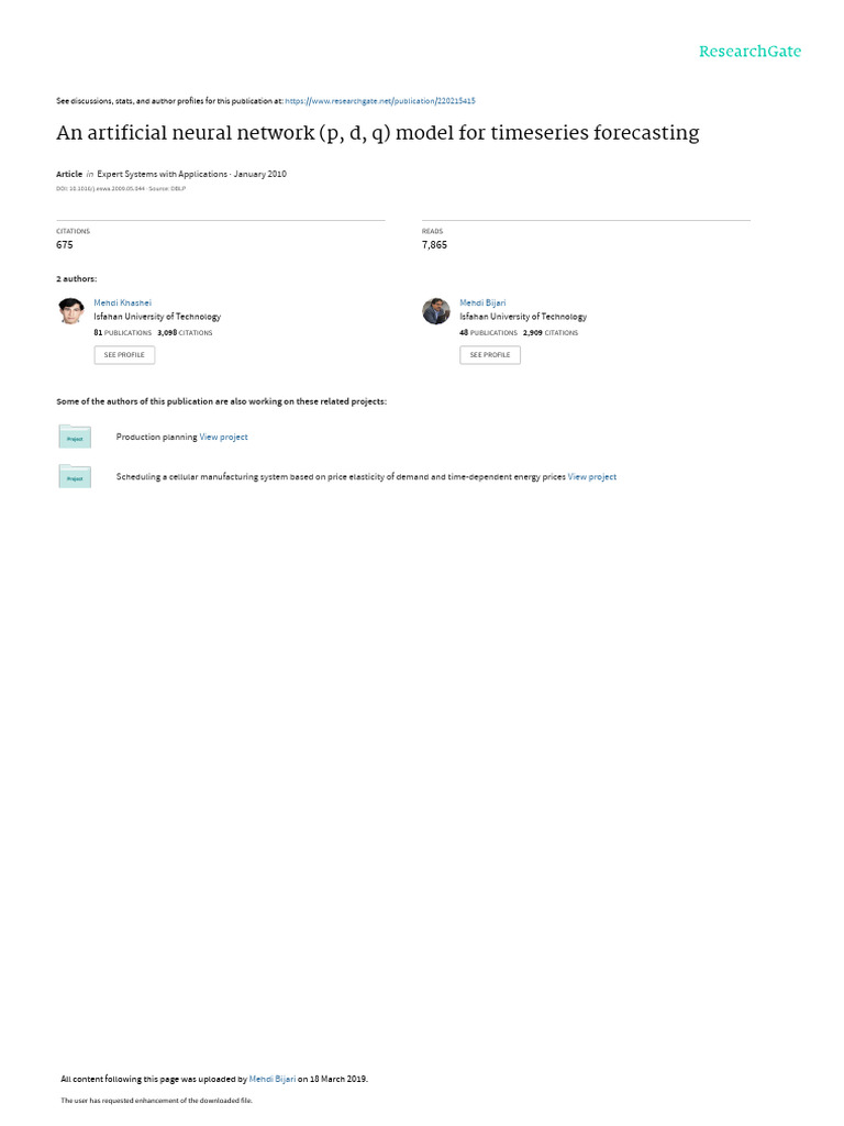 An Artificial Neural Network P D Q Model For Times Pdf