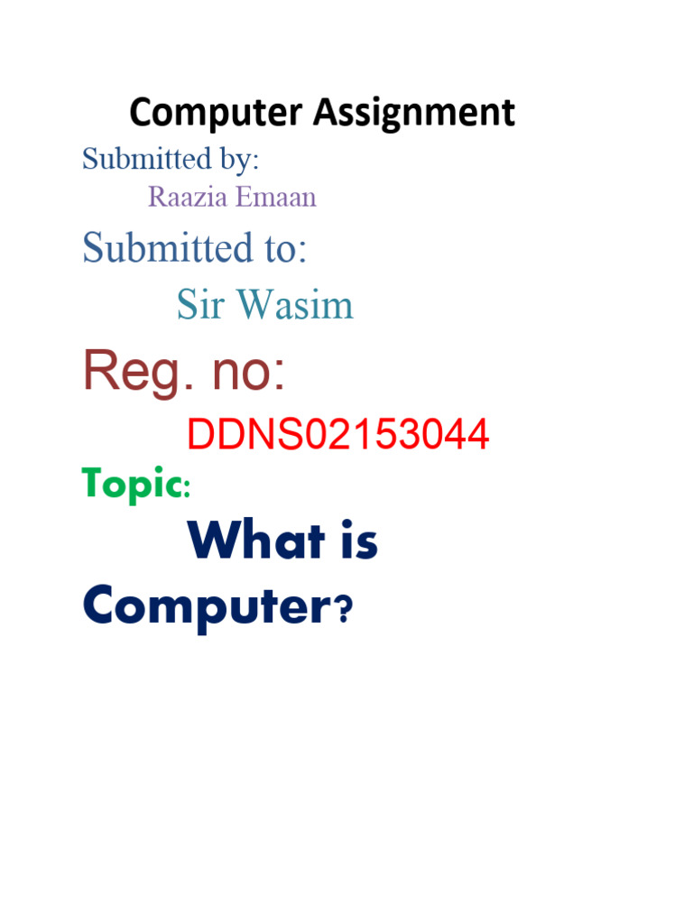 Computer Assignment | PDF