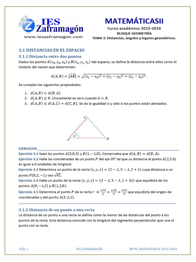 Mat2 METRICA | PDF | Línea (geometría) | Distancia