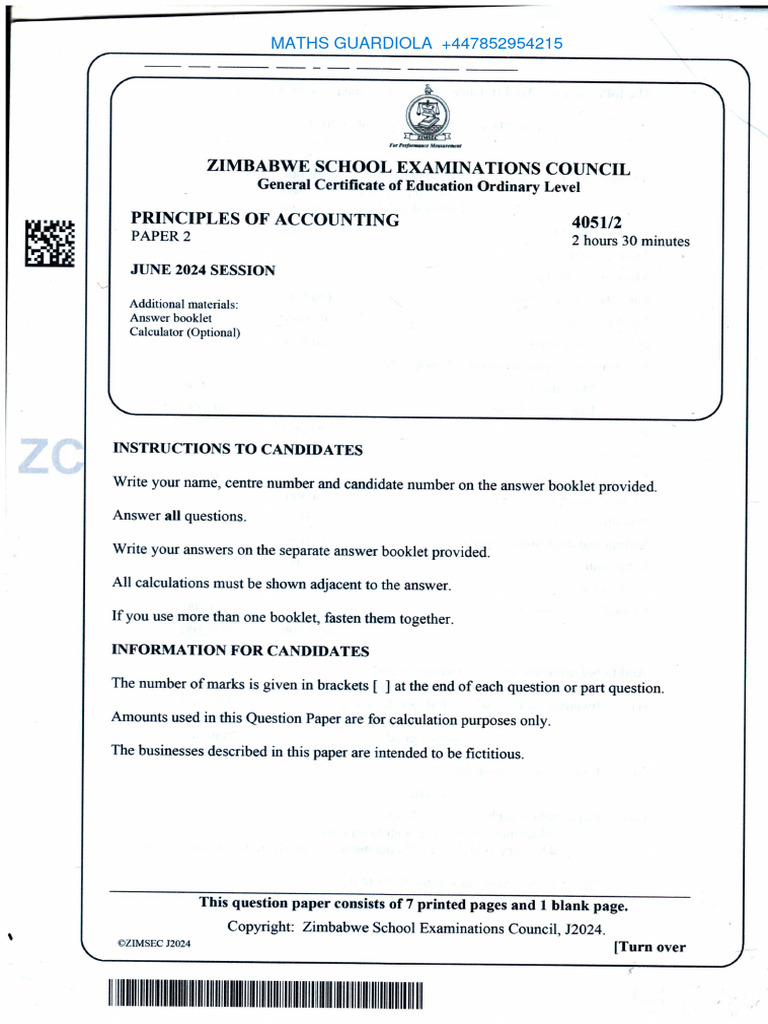 Accounts Paper 2 June 2024-1 | PDF