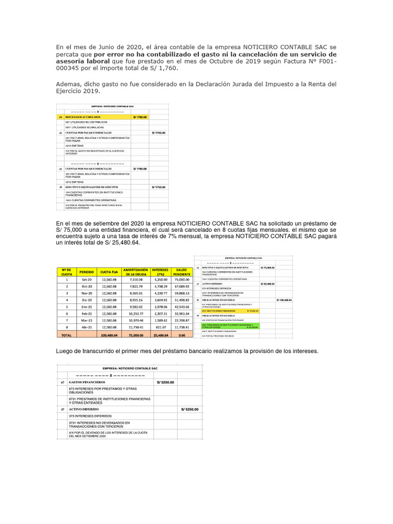 Los Asientos de Ajuste Casos y Aplicacione Mayo 2024 | PDF | Business ...