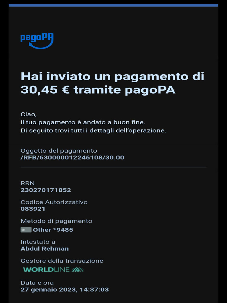 Application Fee Receipt | PDF