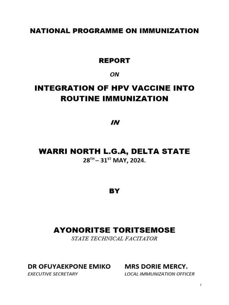 HPV Report For Ughelli North | PDF | Cervical Cancer | Vaccines