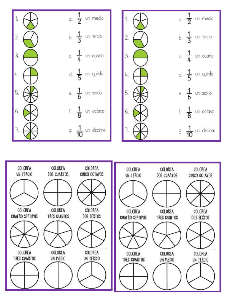 Lectura y Escritura de Fracciones | PDF
