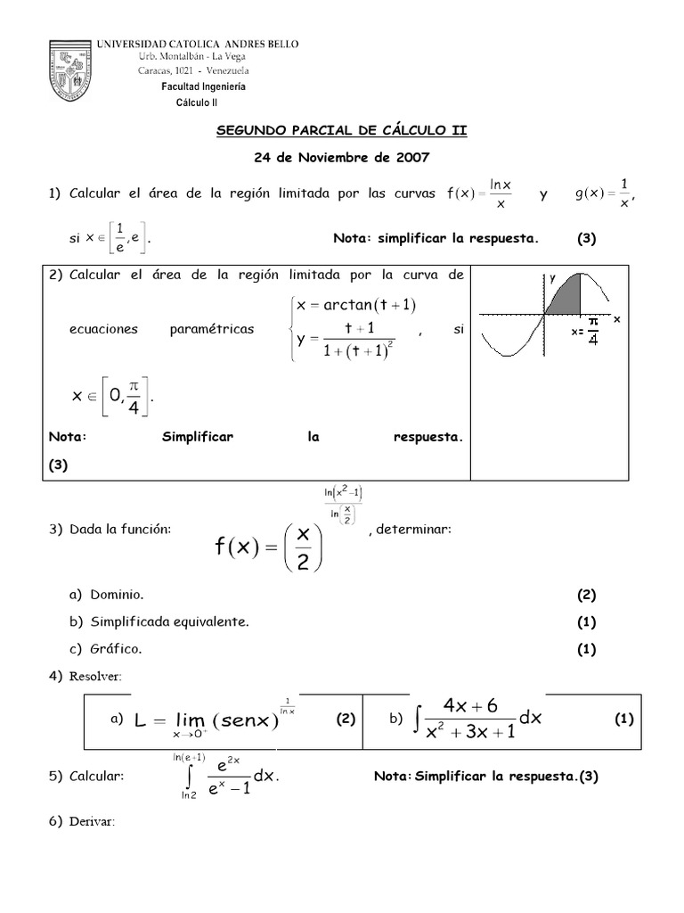 Cálculo II-Segundo 200821grupo1 | PDF | Integral | Ecuaciones