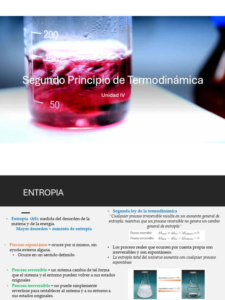 4-Segundo principio de termodinamica | PDF | Equilibrio químico | Entropía