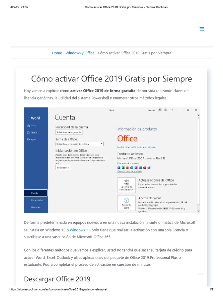 Cómo Activar Office 2019 Gratis Por Siempre - Nicolas Coolman | PDF ...