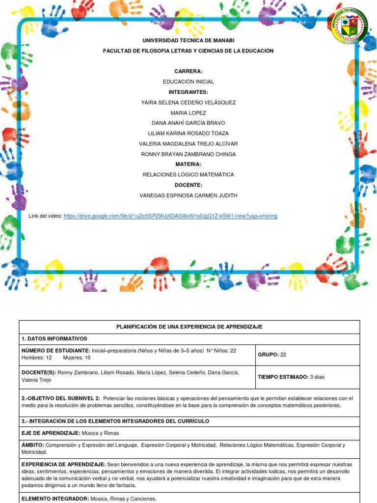 PLANIFICACIÓN DE UNA EXPERIENCIA DE APRENDIZAJE | Descargar gratis PDF | Aprendizaje | Experiencia