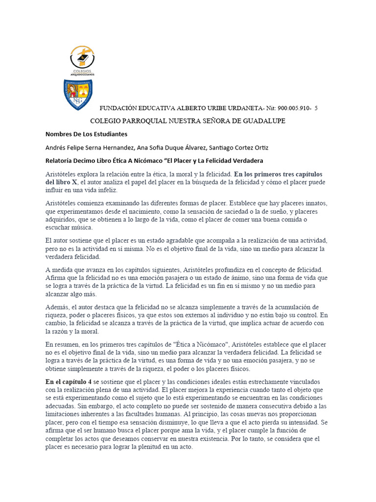 Relatoria | PDF | Placer | Felicidad