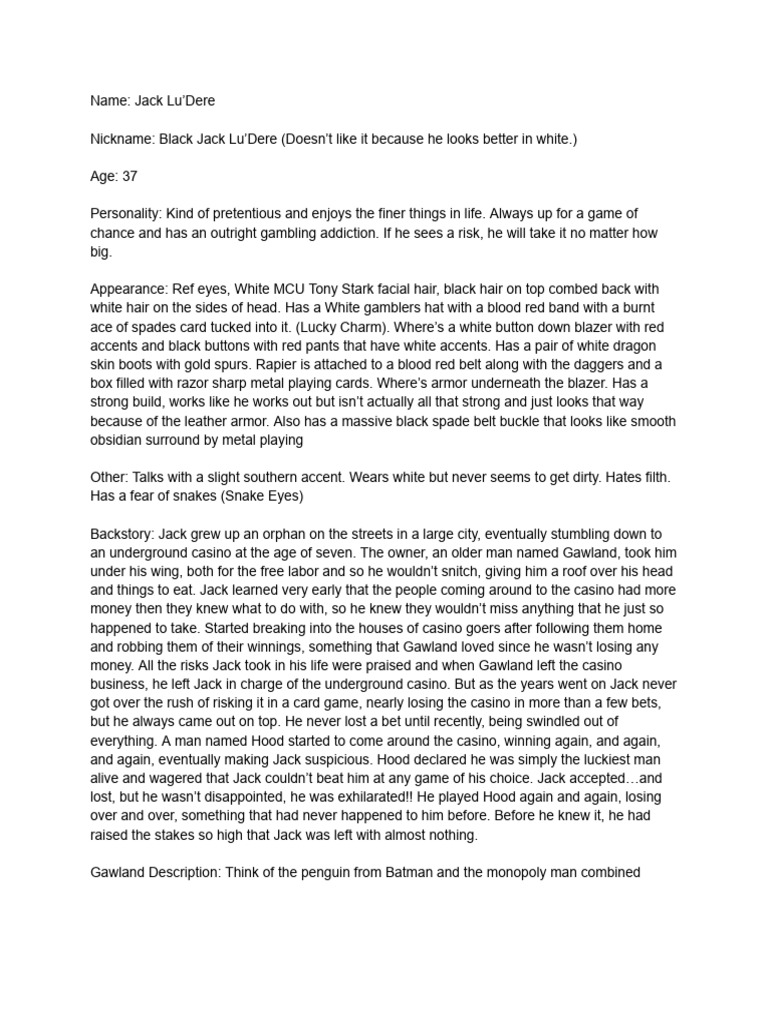 DND Character | PDF | Gambling