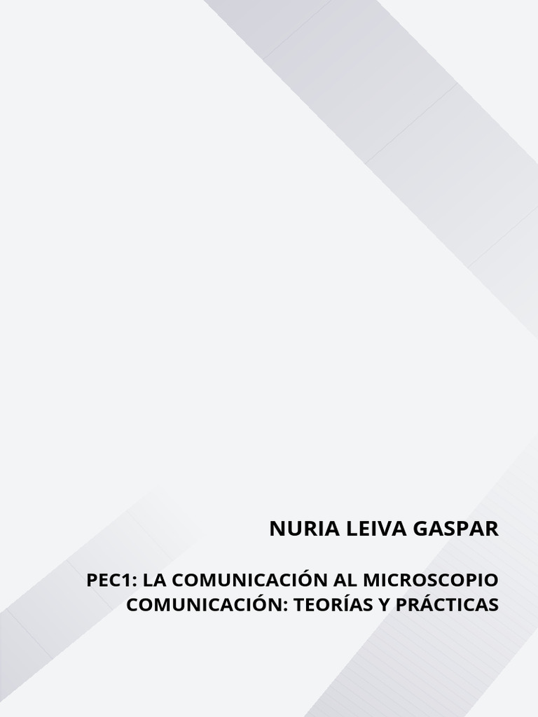 PEC1_LaComunicaciónAlMicroscopio | Descargar gratis PDF | Comunicación | Publicidad