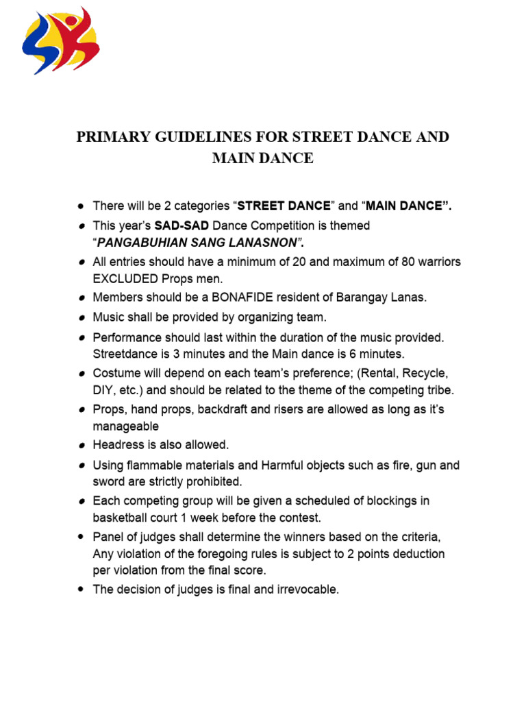 Guidelines for Sad-Sad Festival Dance | PDF | Home & Garden