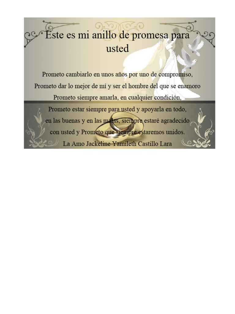 Este Es Mi Anillo de Promesa Para Usted | PDF