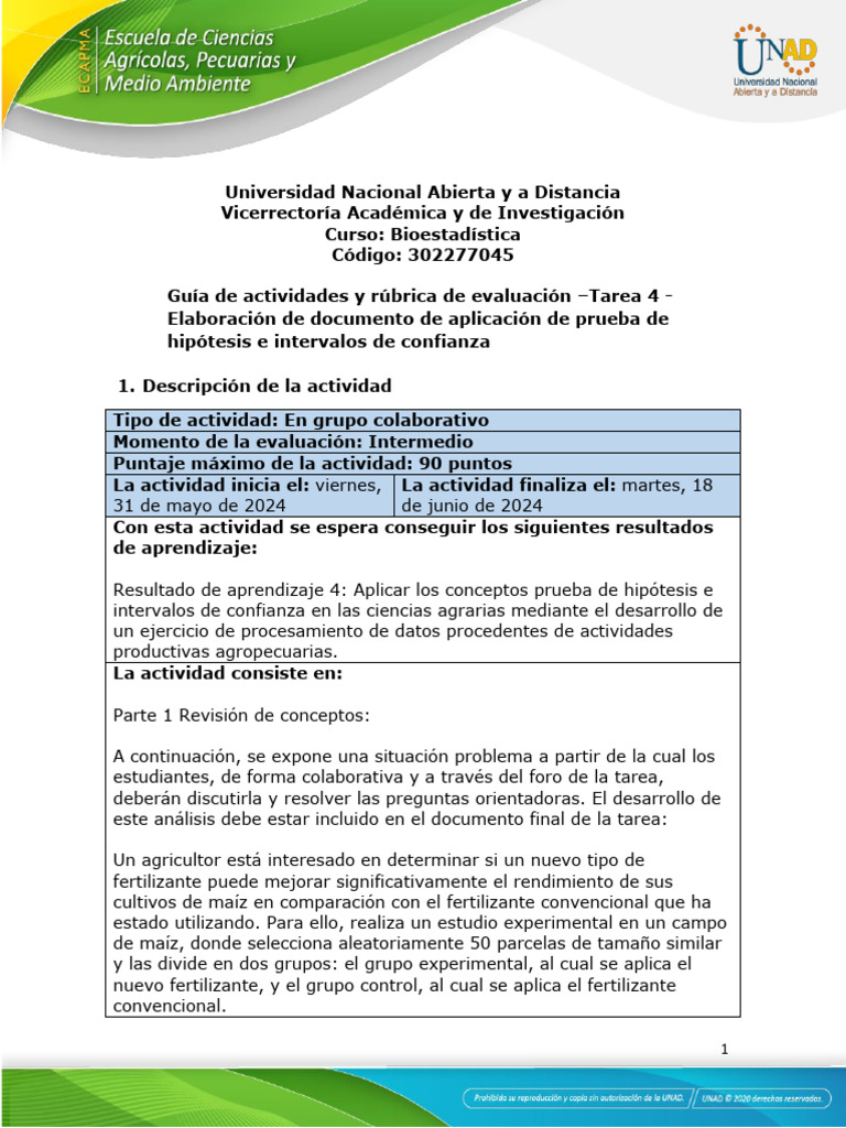 Guía de actividades y rúbrica de evaluación - Unidad 3 - Tarea 4 - Elaboración de documento de ...