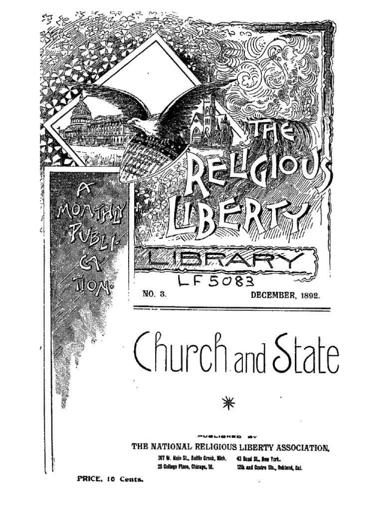 Religious Liberty Library No3.ChurchandState - 1892 | PDF