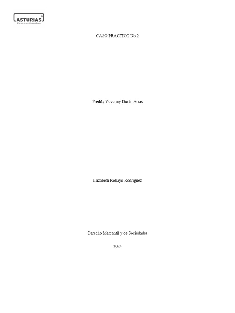 Caso Practico No. 2 | PDF | Sociedad de responsabilidad limitada | Transporte