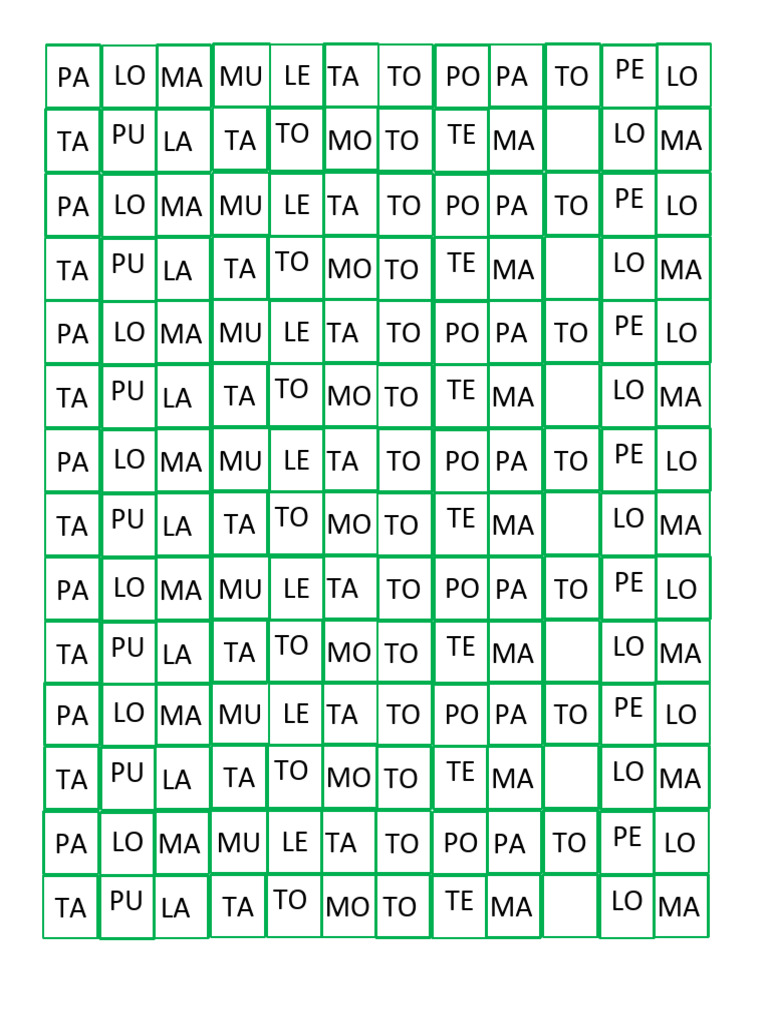 Silabas Recortar Pdf