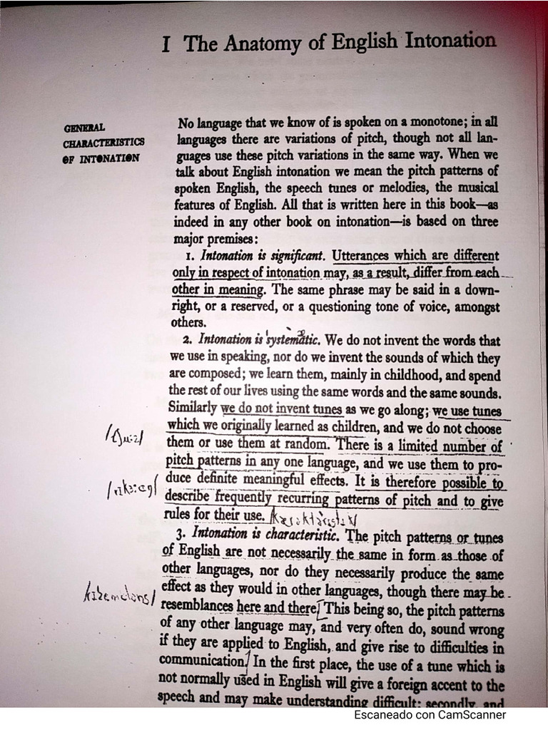 The Anatomy of English Intonation - O'Connor and Arnold | PDF