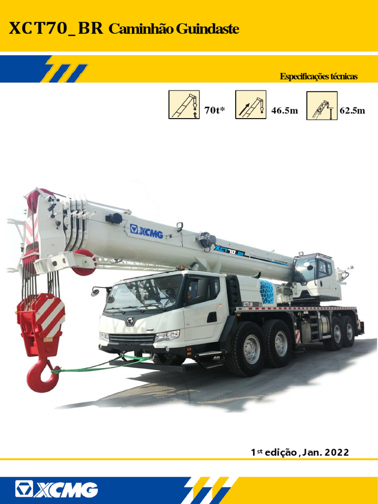 Caminhão Guindaste XCMG Xct70 - BR | PDF | Eixo | Motores