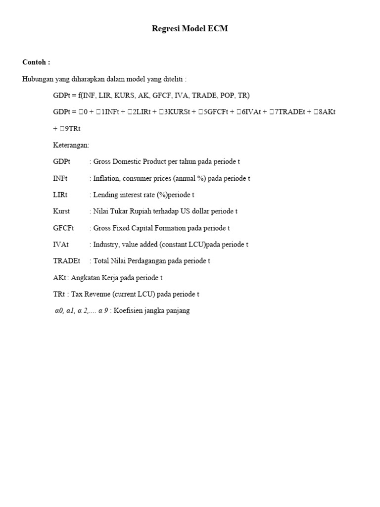Regresi Model ECM | PDF