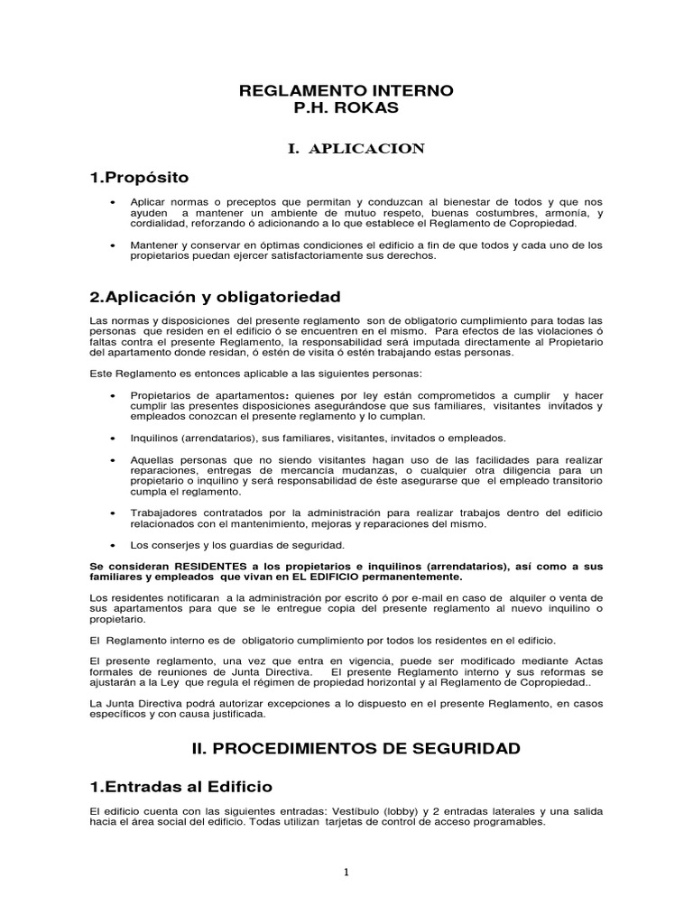 Reglamento Interno PH Rokas, 6 | PDF | Condominio | Multa (pena)