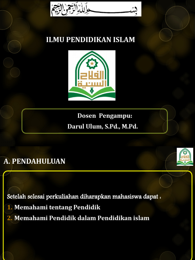 TMTK 9. Pendidik Dalam Pendidikan Islam | PDF