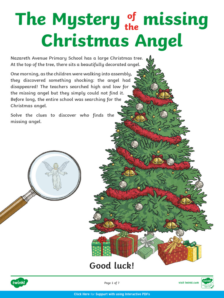 Missing Christmas Angel Mystery Game | PDF