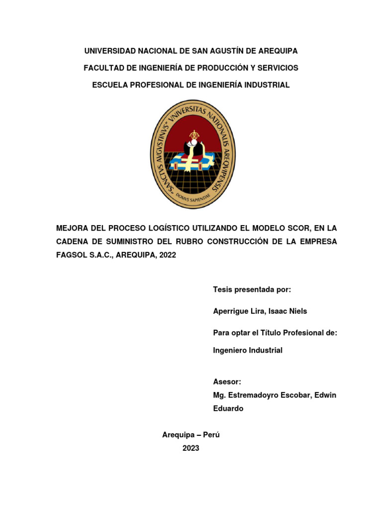 Proceso Logistico Isaac Aperrigue | PDF | Business | Cadena de suministro