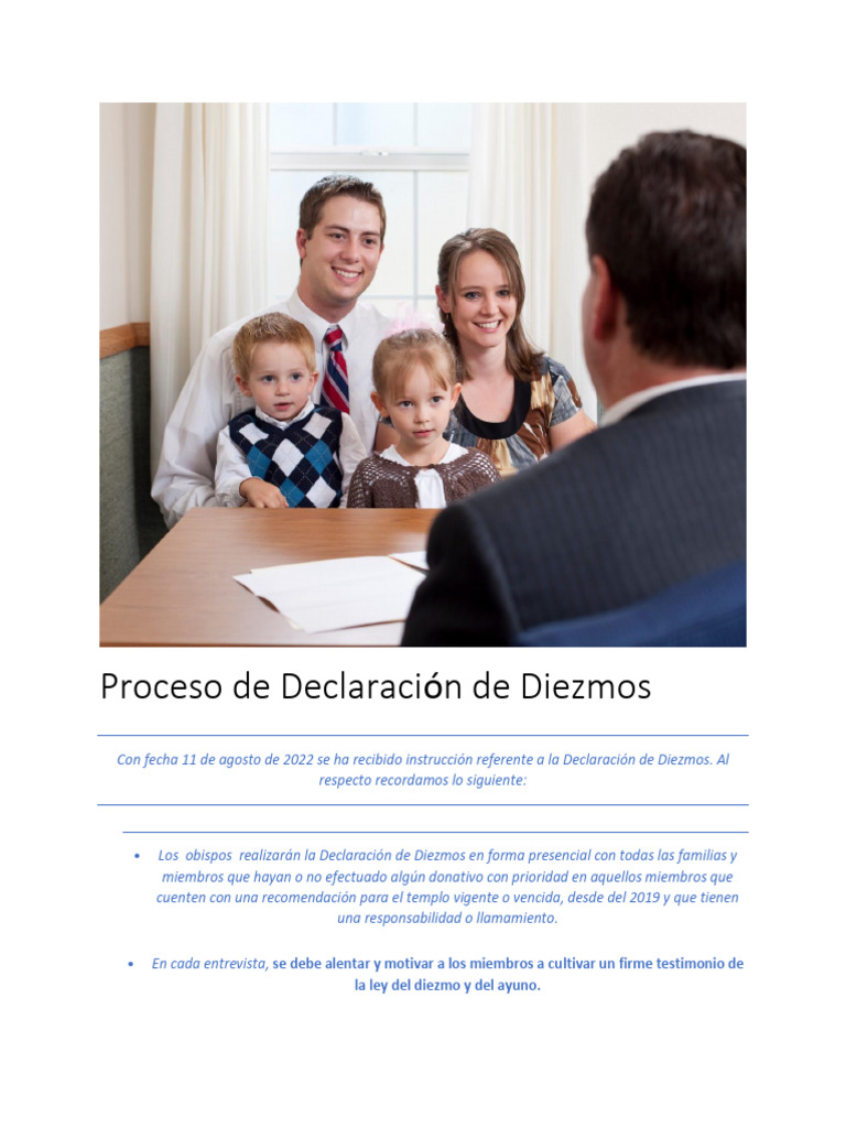 Proceso de Declaración de Diezmos | PDF | Diezmo