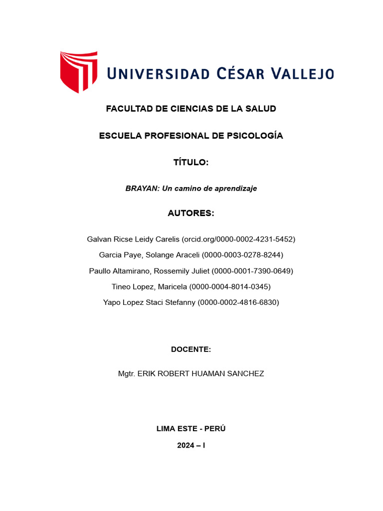 Informe Neuropsicológico de Brayan | PDF | Memoria | Epilepsia